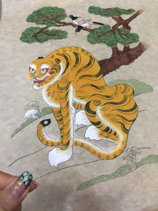 민화배우기 호랑이그림 그리기 네이버 블로그