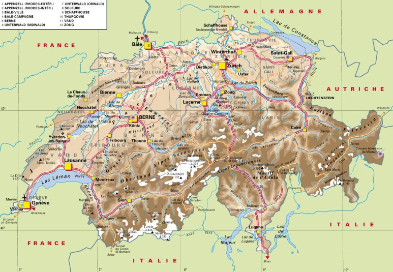 스위스 지도swiss Map 여행지도 여행코스 패스 지도 도로망도 철도노선지도 관광청 여행가이드북 네이버 블로그
